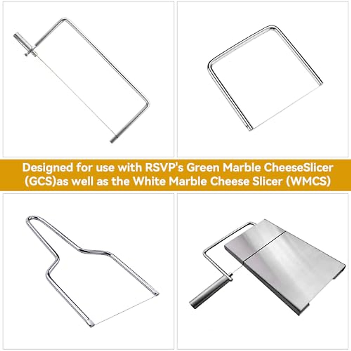 Thinp 12 Pcs Cheese Slicer Wire,5.7 Inch Cheese Cutter Wire Stainless Steel Cheese Cutter Wire Cheese Slicer Wire Replacement Cheese Wire Knife Kit for Slicing Block Cheeses Butter