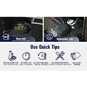 Cooks Standard Nonstick Stir-Fry Wok Pan 11-Inch, Hard Anodized Deep Frying Pan with Glass Lid, Flat Bottom, Black