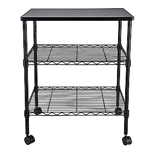 NALLBEIRRAA 3 Tier Adjustable Storage Shelf Metal Storage Rack Wire Shelving Unit Storage Shelves for Pantry Closet Kitchen Laundry Bathroom (Black4-3-Tier)