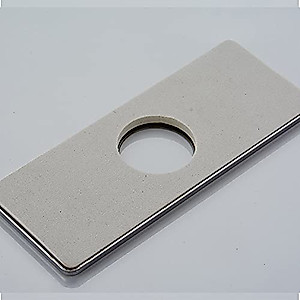 Greenspring 6 Inch Chrome Sink Hole Cover, 4" Hole Cover Deck Plate, Bathroom Faucet Deck Plate, Stainless Steel Square Escutcheon for Bathroom or Kitchen Single Hole Vanity Sink Faucet