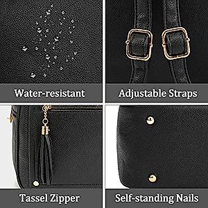 Montana West Anti Theft Backpack Purse for Women Backpack for Ladies with Secured Zipper & Tassel, MWC-104BK