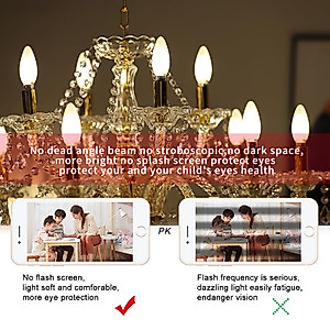 OMAYKEY 6W Dimmable LED Candelabra Bulbs 60W Equivalent 600 Lumens, 3000K Soft White E12 Candelabra Base, Vintage Edison Style B11 / C35 Milky White Glass LED Filament Chandelier Light Bulb, 10 Pack