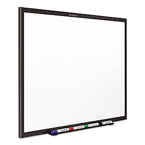 Quartet Whiteboard, Non-Magnetic Dry Erase White Board, 3' x 2', Total Erase, Black Aluminum Frame (S533B)