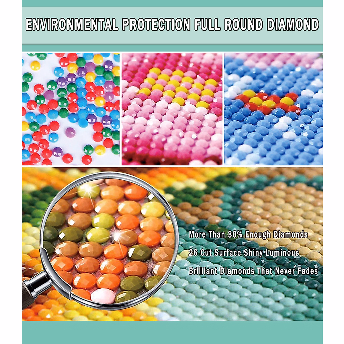 6 Pack Diamond Painting Kits for Adults or Kids, Art Cartoon HD Canvas DIY 5D Full Drill Round Crystal Rhinestone Gem Arts Dots Diamonds Craft Paint - 12 x 16 inch, (G1295--G1300-1)