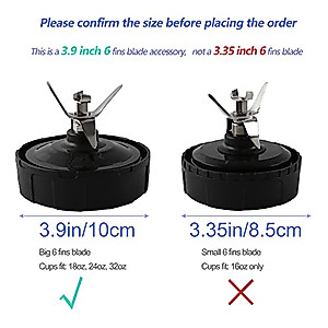 6-Fin Ninja Blender Blade Replacement parts Female Fins Blade Compatible with Ninja Auto iQ BL450 Blenders