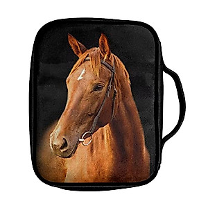 POLERO Horse Bible Cover for Women Kids Scripture Book Cover for Girls Boys Bible Book Carrying Case Church Bag