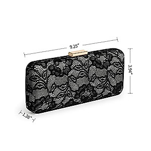Mulian LilY M308 Women's Elegant Floral Lace Clutch Formal Evening Prom Handbag Purse Silver