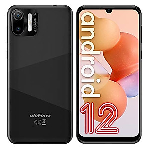 Unlocked Smartphones, Ulefone Note 6T 4G Dual SIM Phone, Android 12 OS 3GB+64GB ROM Cell Phones Unlocked, 6.1" HD+, 13MP+5MP, Triple Card Slots, Face Unlocked, 3300mAh, T-Mobile Unlocked Phone - Black