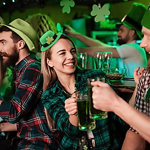 3 Pairs St Patrick's Day Green Hair Clips for Women Girls - Shamrock Hat Shape Hair Clip Barrettes Holiday Irish Clover Hair Accessories (Style B)