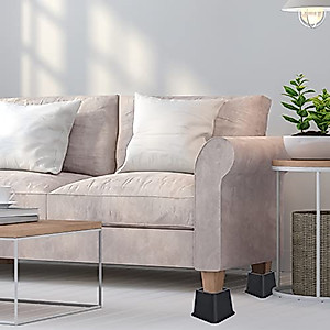 BTSD-home Bed Risers 3 inch Heavy Duty Furniture Risers for Sofa Couch Great for Under Bed Storage Set of 4