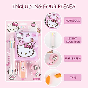 BOTYUG Cute Kawaii Pink Stationery Set, Back to School Supplies for Teen Girls, 10 Sheets of Letter Paper, First Day of School Gifts