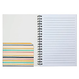 6 Pack 5x7 Notebooks Spiral Bound with Pocket, Lined B6 Journals with Elastic Closure for School, Work, 6 Graphic Designs