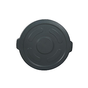 Round Trash Can Lid Compatible with 55 Gallon Plastic Prince Container, Gray