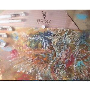 BriskLearner 5 White Gel Pen - 5 Tip Sizes 0.5, 0.7, 0.8, 1.0, 1.2mm for Maximum Opacity Control - Graffiti Ink White Pen for Artists, White Ink Pen - Free White Pencil