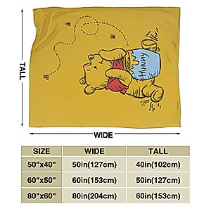 WEQDUJG Winnie Pooh Blanket Throws Bed Queen Size Ultra Soft Micro Fleece Warm Fluffy Couch Living Room Luxury Blankets 80 x 60 in