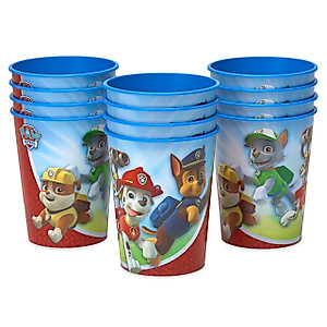 American Greetings Paw Patrol Party Supplies, Pink Plastic Cups (12-Count) & Paw Patrol Party Supplies, 16 oz. Reusable Plastic Party Cups (12-Count)