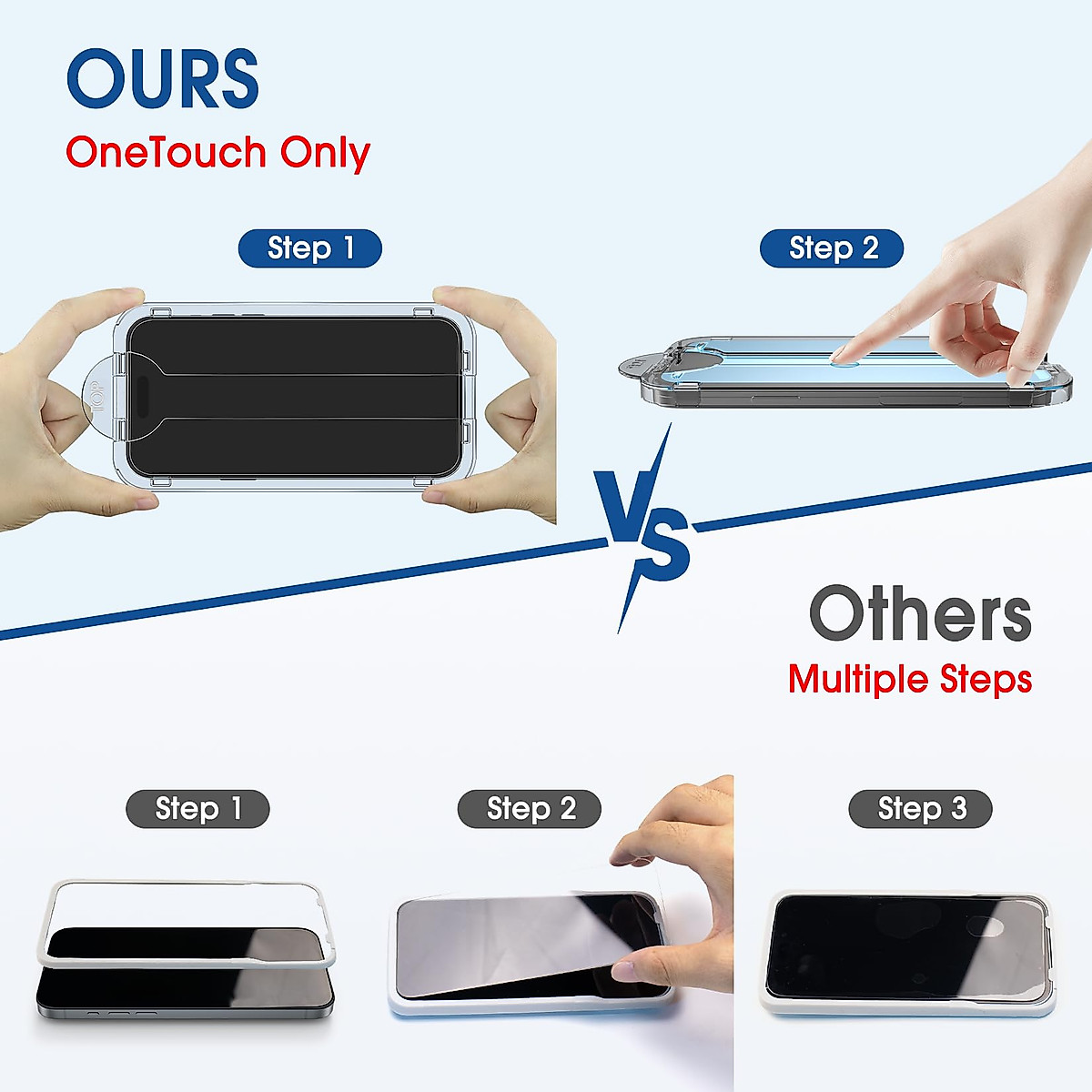 amFilm Easiest Installation OneTouch for iPhone 15 Pro Max Screen Protector [6.7 Inch] Tempered Glass + Camera Lens Protector, Auto-Alignment Tech, Bubble Free, Case Friendly, Anti-Scratch [2+2 Pack]