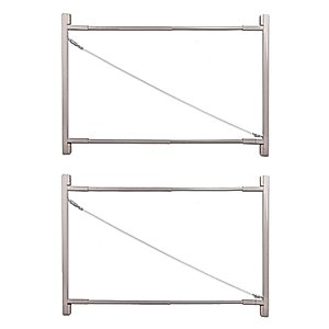 Adjust-A-Gate Steel Frame Anti Sag Impervious to Fade & Rust Adjustable Gate Building Kit with Patented Truss Cable System & Telescoping Bars, 2 Pack