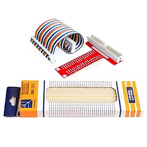 Raspberry Pi 3&Raspberry Pi 2 Model B GPIO Adapter Plate Gold Plug-in Version+MB-102 830 Points Board +GPIO Cable kit