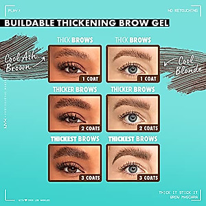 NYX PROFESSIONAL MAKEUP Thick It Stick It Thickening Brow Mascara, Eyebrow Gel - Espresso