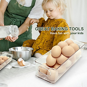 Asasen Refrigerator Pantry Organizers Stackable Fridge Organizer Bins Food Storage for Freezers, Kitchen, Countertop and Cabinets - Clear Plastic Household Storage Containers (8 Pack)