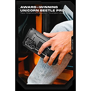 SUPCASE Unicorn Beetle Pro Series Case for Samsung Galaxy S22 Ultra 5G (2022 Release), Full-Body Dual Layer Rugged Belt-Clip & Kickstand Case Without Built-in Screen Protector (Black)