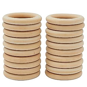 30 Pack 3 Inch Wooden Rings for Crafts, Macrame, Crochet, DIY Jewelry Making