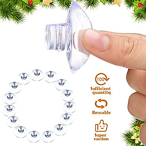 100 Pieces Christmas Light Suction Cup Shower Caddy Light String Mini Window Suction Cup Hooks Holder Hanging Light Clip Xmas Suction Cup Clip No Tool Required for Christmas Decoration