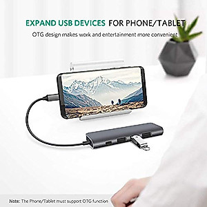 USB C Hub HDMI,7-in-1 Aluminum USB Type C Multi-port Adapter Dongle with 4K HDMI, 60W PD Charging,3 USB 3.0 Ports,SDMicro,Compatible with MacBook,HP Spectre,Dell XPS, Lenovo Yoga,ChromeBook,Surface Go