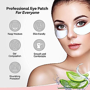 GreenLife 100 pairs 100% Naturel Eyelash Extension Under Eye Gel Pads patches kit Collagen with Aloe Vera Hydrogel Eye Patches set for Eyelash Extension Supplies Tools - 100 Pairs With Box