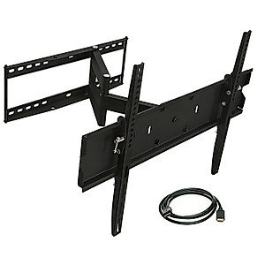 Mount-It! Full Motion TV Wall Mount with 17.3" Extending Swivel Arm | VESA Compatible 400x400 and 600x400, Fits 32 35 40 45 50 55 60 65 Inch | 110 Lbs Capacity