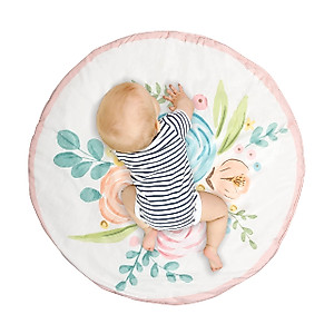 Kate & Milo Floral Playmat, Portable and Washable Infant Tummy Time and Play Gym Mat, Baby Girl Accessories, Gift for New and Expecting Parents, Reversible
