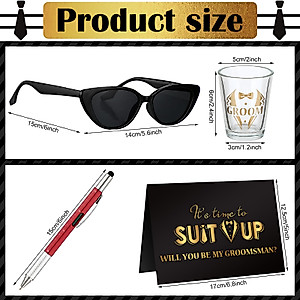 Karenhi 27 Pcs Groomsmen Proposal Gifts Bridesman Proposal Gift Will You Be My Groomsman Will You Be My bridesman Gift Groomsmen Sunglasses Shot Glasses Groomsmen Proposal Card for Bachelorette Party