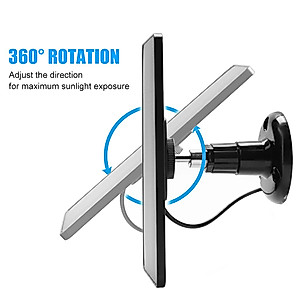 Solar Panel Charger -Weather Resistant, 5V Solar Panel Wall Mounting Low-Power Solar Charging Panel Waterproof for Doorbell Security Camera with 300cm Cable Bracket (Black)