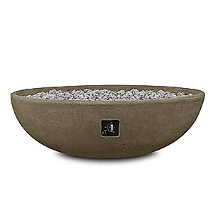 Riverside Oval Propane Fire Bowl in Glacier Gray by Real Flame