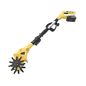 Cordless Tiller Cultivator, 6.7" Depth and 4" Width Handheld Garden Cultivators with 20 Manganese Steel Tines Household Electric Rototiller for Farm, Park, Garden, Yard to Plow, Turn Soil, Weed