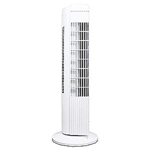 Mainstay FZ10-19MW 28 Inch 3 Speed Compact Oscillating Tower Fan with Auto Shutoff, White (Renewed)