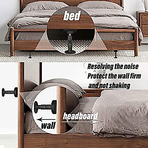 BEDEXUT Adjustable Threaded Headboard Stoppers/Bumper Against Wall, 4 Pack Behind Bed Frame Protector Antishake Tool, Bed Shake Support Stabilizer Device for Anti-Knocking,Banging,Squeaking,Rocking