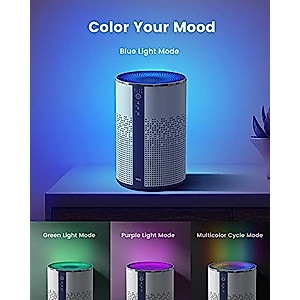TCL Air Purifier for Home Room Bedroom True H13 HEPA Air Filter Remove 99.97% Smoke Odor Pet Dander Dust Pollen Mold Air Cleaner Metal Design with Night Light