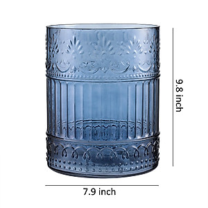 WHOLE HOUSEWARES | Bathroom Wastebasket | Mosaic Glass Decoration | Bathroom Trash Can | Bathroom Accessory | Shiny Glass Garbage Can | 7.5" x 10"