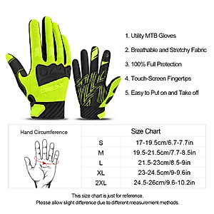 INBIKE Mountain Bike Gloves for Men Knuckle Guard Padded Men's Cycling Gloves Breathable for MTB Motocross Racing Dirtbike