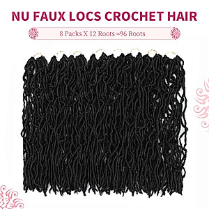 Faux Locs Crochet Hair 24 Inch 8 Packs Soft Locs Crochet Locs Crochet Faux Locs New Faux Locs Pre Looped Curly Wave Butterfly Locs Crochet Hair For Black Women (24 Inch,1B)