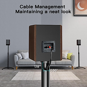 PERLESMITH Speaker Stand Height Adjustable - Extends 19.29" to 44.29" - Holds Satellite Speakers & Small Bookshelf Speakers up to 9 lbs, Floor Stands for Sony Bose Polk JBL Yamaha and Others - 1 Pair