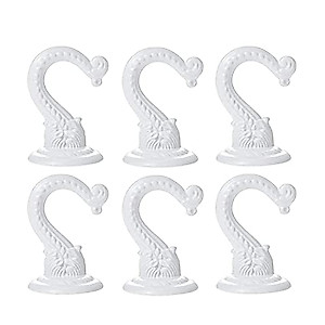 GDQLCNXB 6Sets 55mm/2.17" Ceiling Metal Ceiling Hooks, Heavy Duty Swag Ceiling Hooks with Hardware for Hanging Plants/Chandeliers/Wind Chimes/Ornament (White Color)