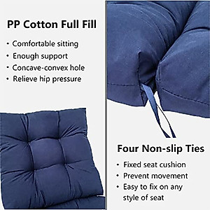 High Back Chair Cushion 52 Inch, Deep Seat Patio Seat and Back Cushion, Non-Slip Rocking Chair Cushion, High Back Patio Garden Lounger Chair Cushions (Navy Blue, 52x22 in)