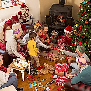 DoreenBow 12 Pack Christmas No Snap Party Favor Christmas Crackers Christmas Holiday Table Favors with Prizes Party Joke Gift for Kids Adults New Year Party Supplies