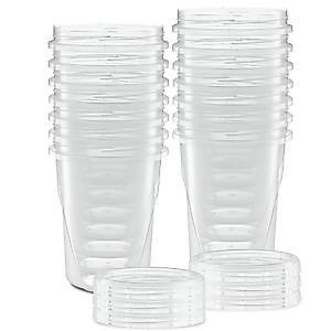 Elegant Disposables (32 Ounce 10 Pack) Clear Twist cap Containers With Screw on Lids Twist Top Food Storage Freezer Containers