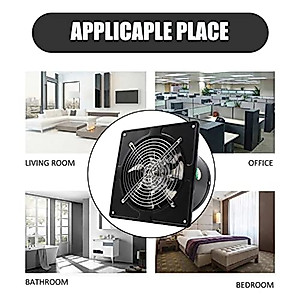 RLOZUI Exhaust Fan, 8 Inch 500 CFM Wall Mounted Vent Fans,Exhaust Shutter Fan for Bathroom Attic Kitchen Window Basement 110V 80W (8 inch, Black)