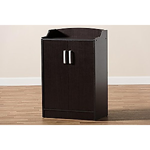 Baxton Studio Garrick Shoe Cabinet, Wenge Dark Brown