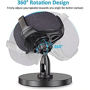 Stand for Echo Dot 3rd Generation, 360° Adjustable Table Holder, Space-Saving Dot Accessories with Cable Management, Non Muffled Sound Original Outlet Bracket Mount for Smart Home Speaker